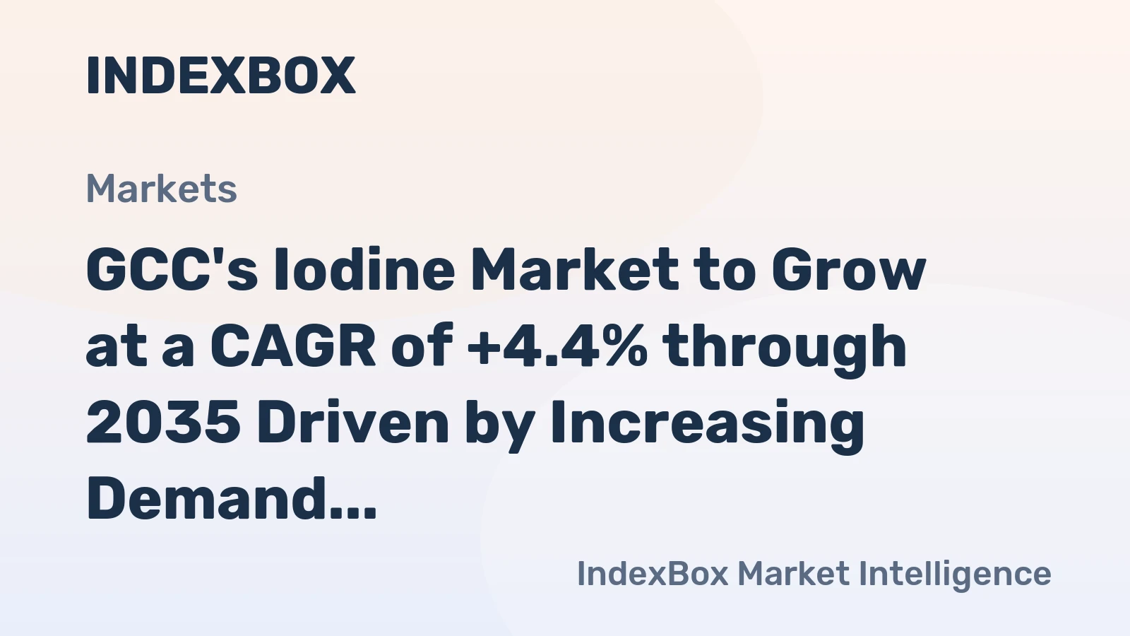 GCC's Iodine Market to Grow at a CAGR of +4.4% through 2035 Driven by Increasing Demand