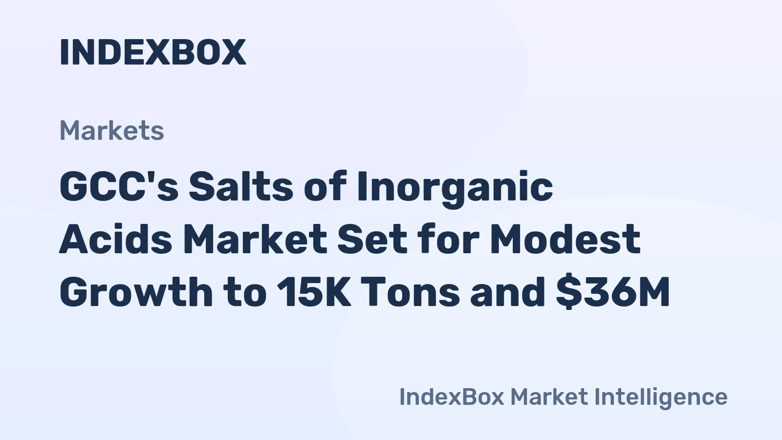 GCC's Salts of Inorganic Acids Market Set for Modest Growth to 15K Tons and $36M