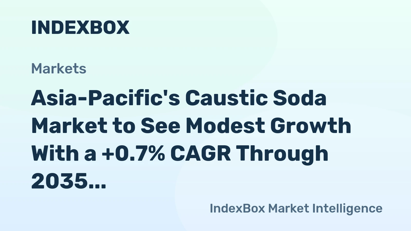 Asia-Pacific's Caustic Soda Market to See Modest Growth With a +0.7% CAGR Through 2035