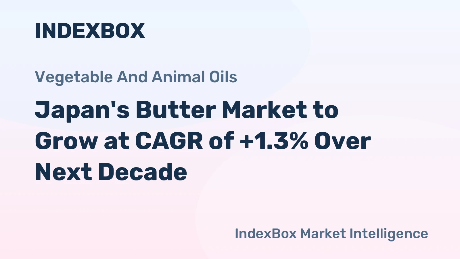 Japan's Butter Market to Grow at CAGR of +1.3% Over Next Decade