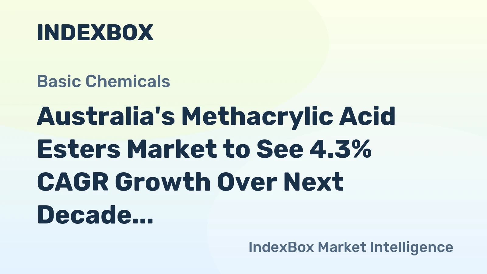Australia's Methacrylic Acid Esters Market to See 4.3% CAGR Growth Over Next Decade