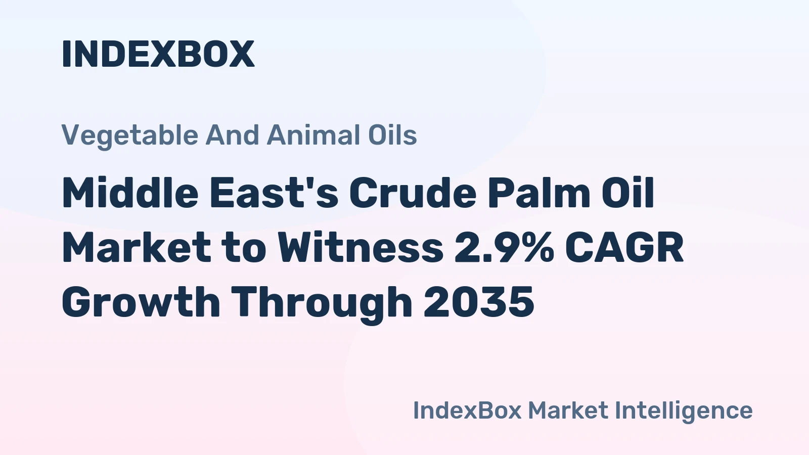 Middle East's Crude Palm Oil Market to Witness 2.9% CAGR Growth Through 2035