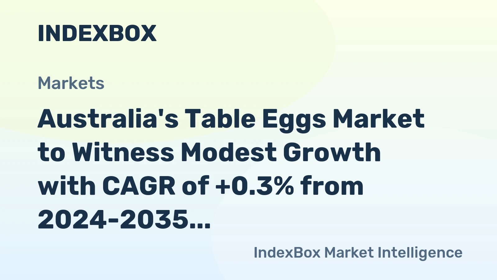 Australia's Table Eggs Market to Witness Modest Growth with CAGR of +0.3% from 2024-2035