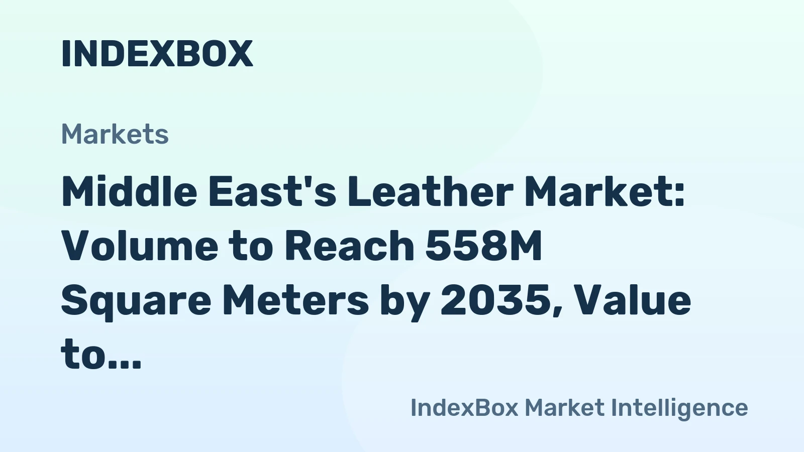 Middle East's Leather Market: Volume to Reach 558M Square Meters by 2035, Value to hit $3.6B