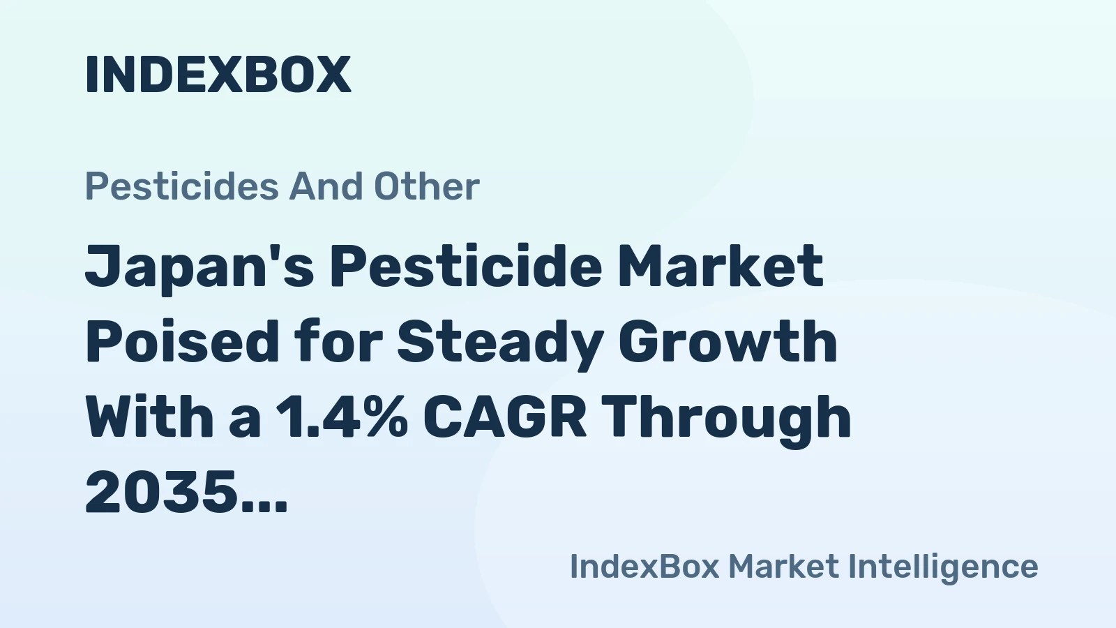Japan's Pesticide Market Poised for Steady Growth With a 1.4% CAGR Through 2035