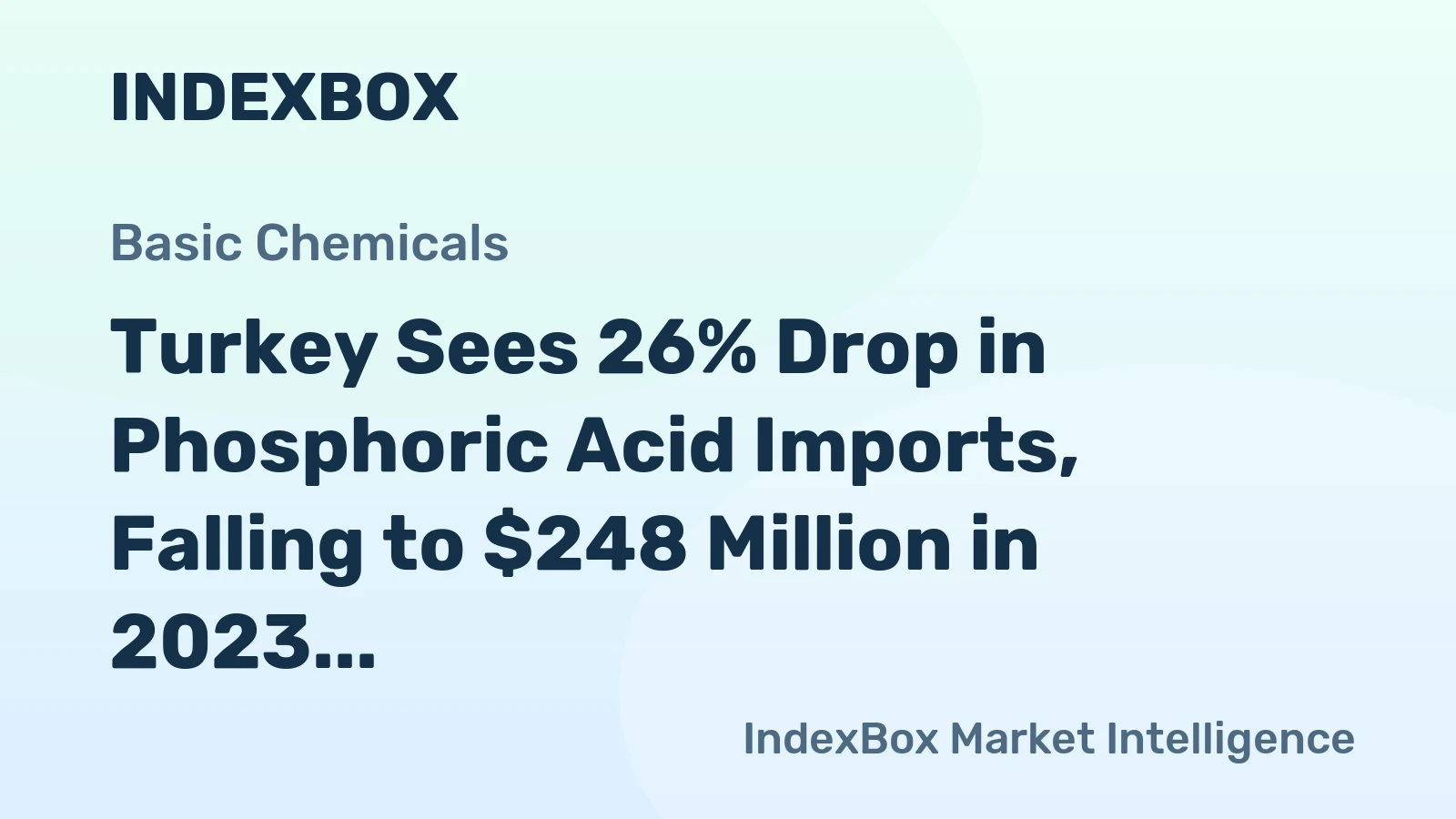 Turkey Sees 26% Drop in Phosphoric Acid Imports, Falling to $248 Million in 2023