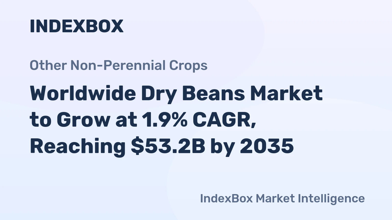 Worldwide Dry Beans Market to Grow at 1.9% CAGR, Reaching $53.2B by 2035