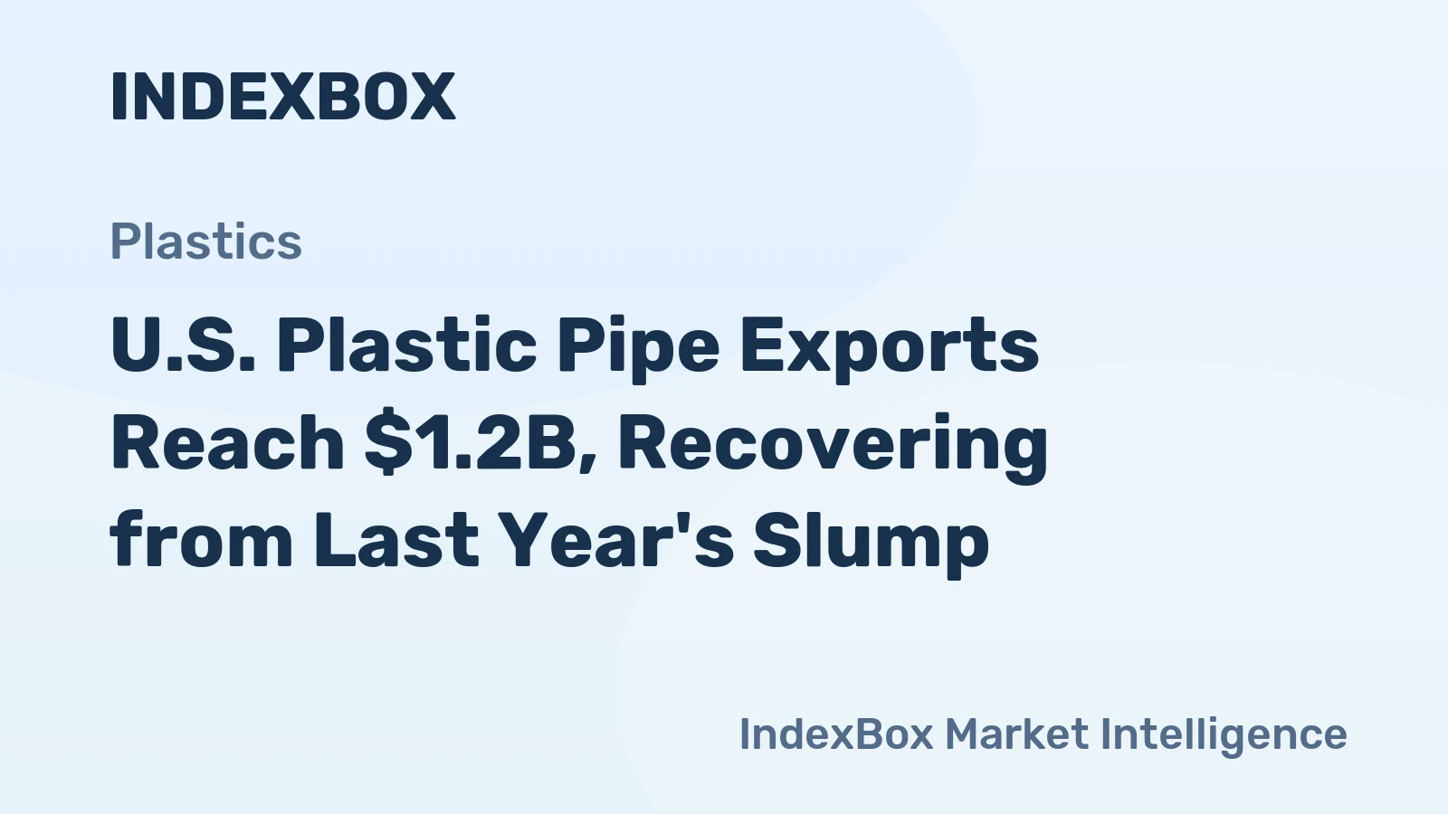 U.S. Plastic Pipe Exports Reach $1.2B, Recovering from Last Year's Slump
