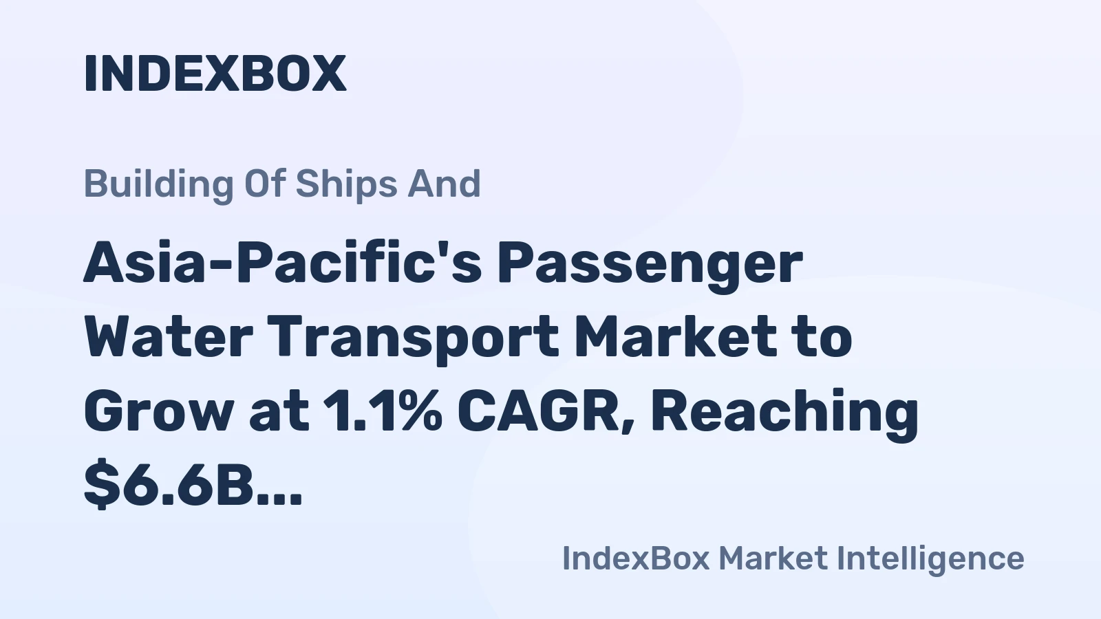 Asia-Pacific's Passenger Water Transport Market to Grow at 1.1% CAGR, Reaching $6.6B by 2035