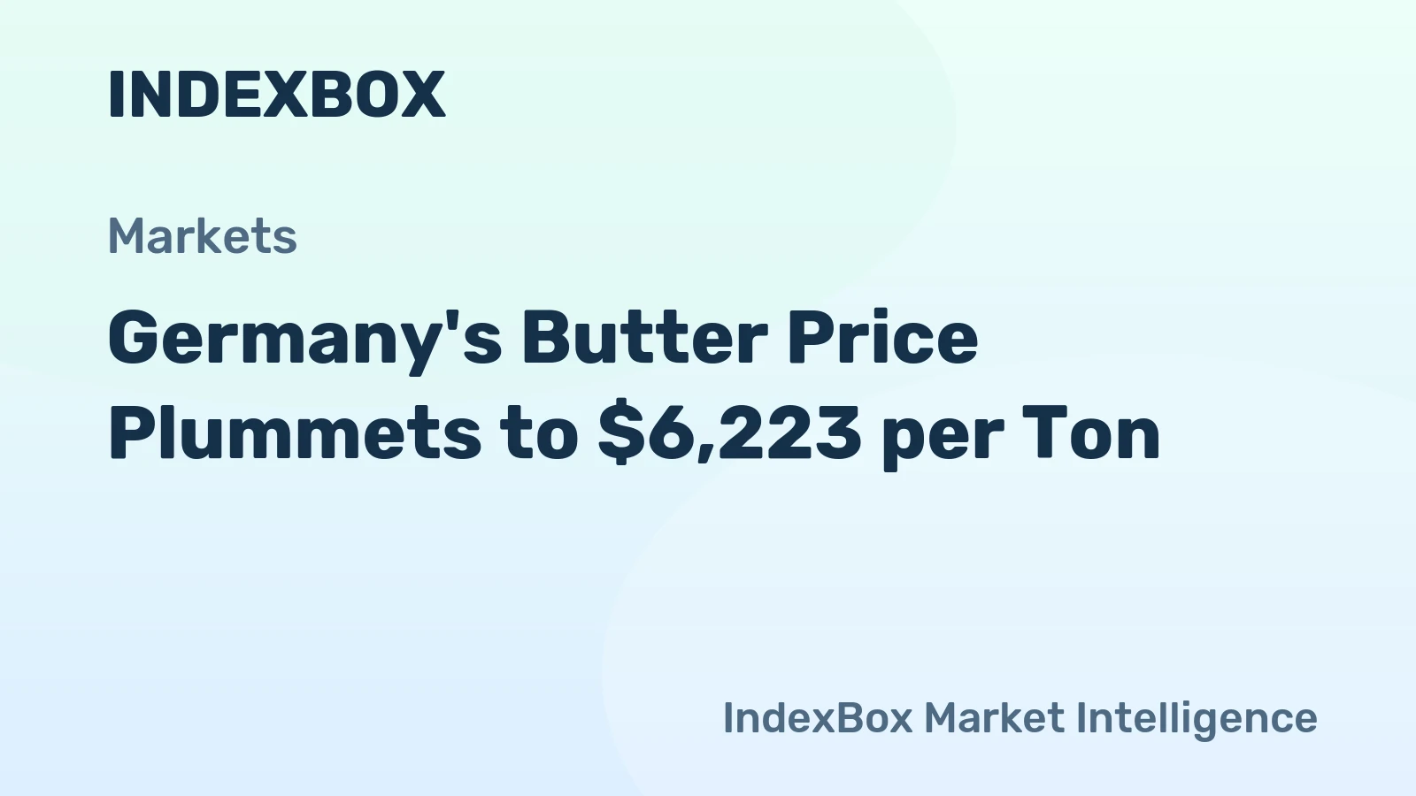 Germany's Butter Price Plummets to $6,223 per Ton