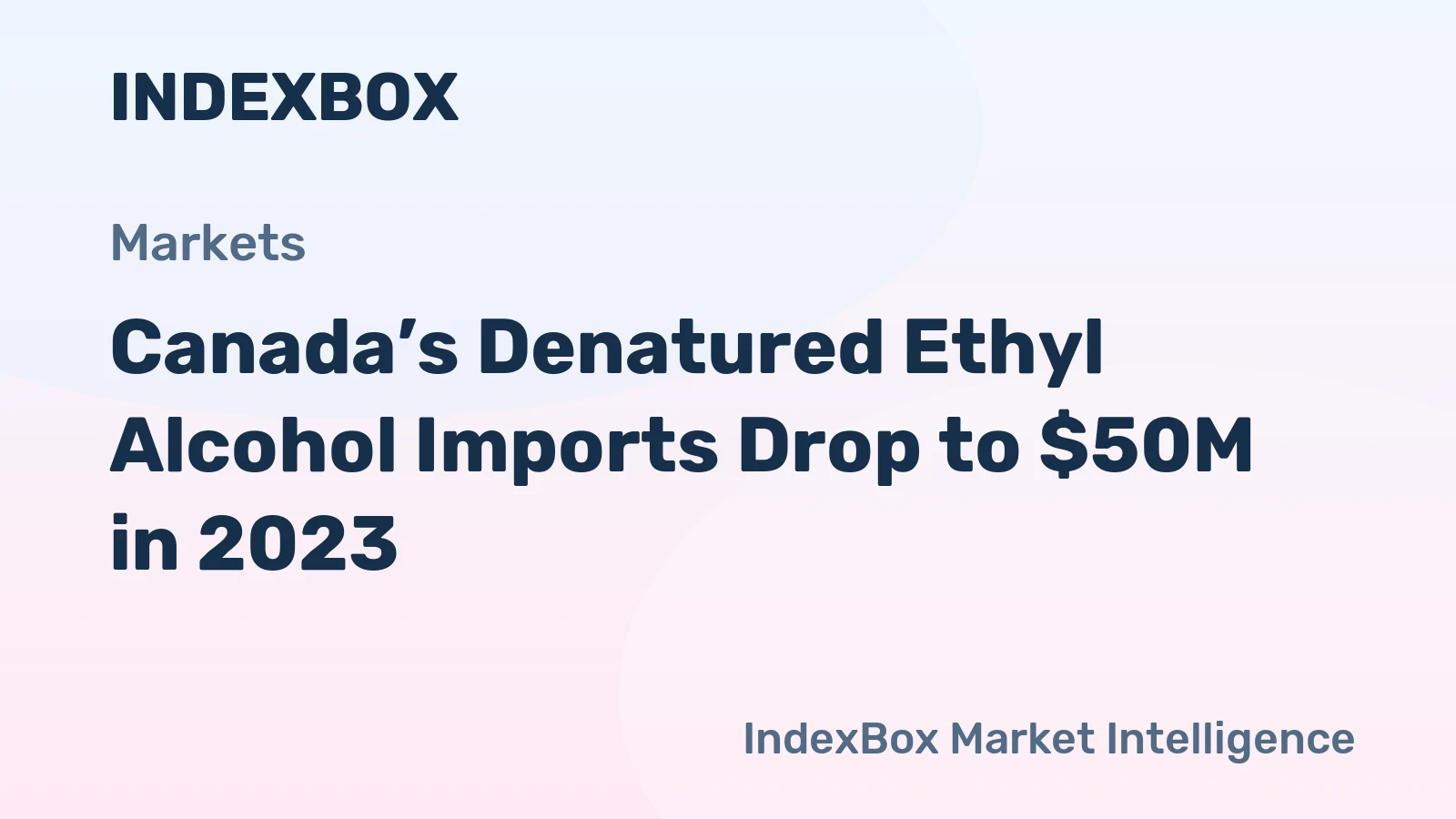 Canada’s Denatured Ethyl Alcohol Imports Drop to $50M in 2023