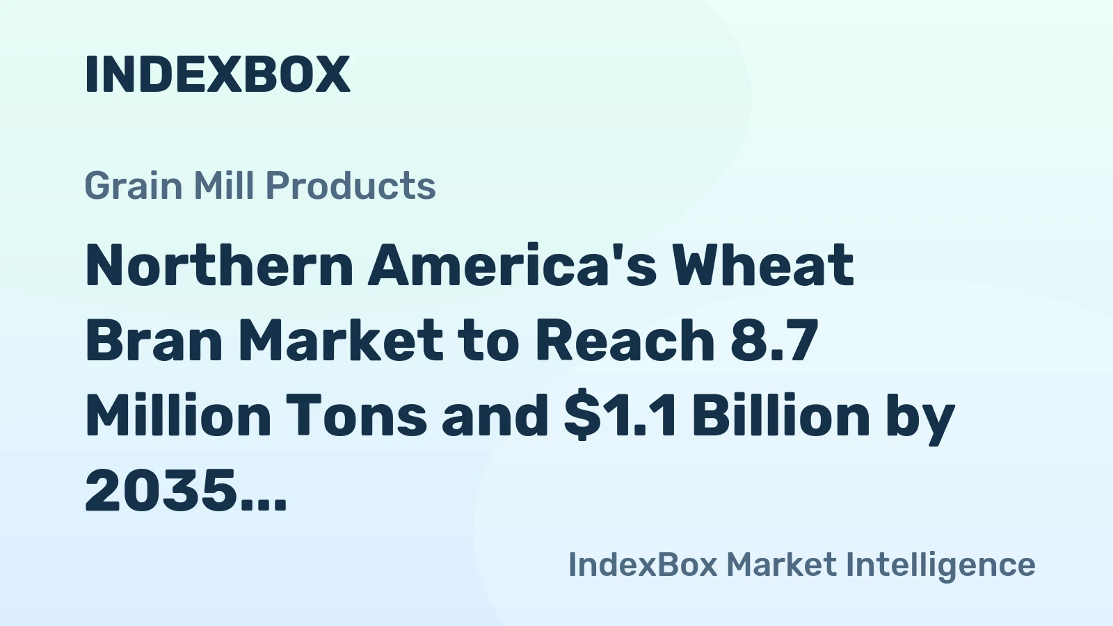 Northern America's Wheat Bran Market to Reach 8.7 Million Tons and $1.1 Billion by 2035
