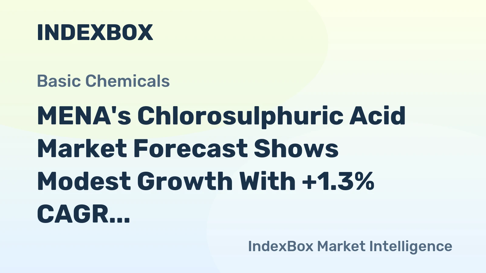MENA's Chlorosulphuric Acid Market Forecast Shows Modest Growth With +1.3% CAGR Through 2035