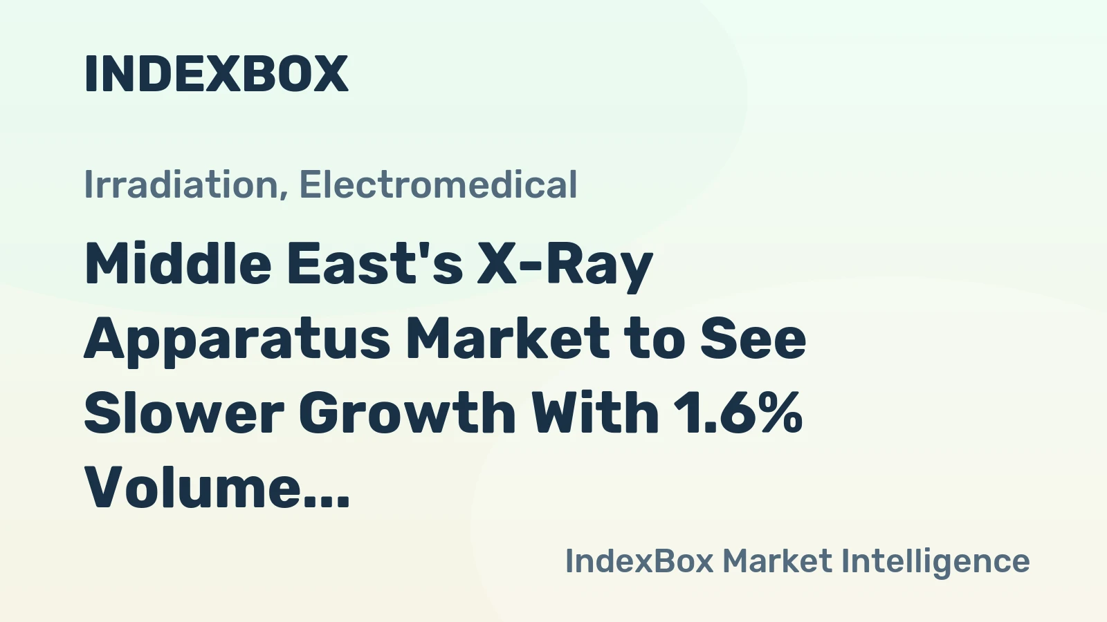 Middle East's X-Ray Apparatus Market to See Slower Growth With 1.6% Volume CAGR Through 2035