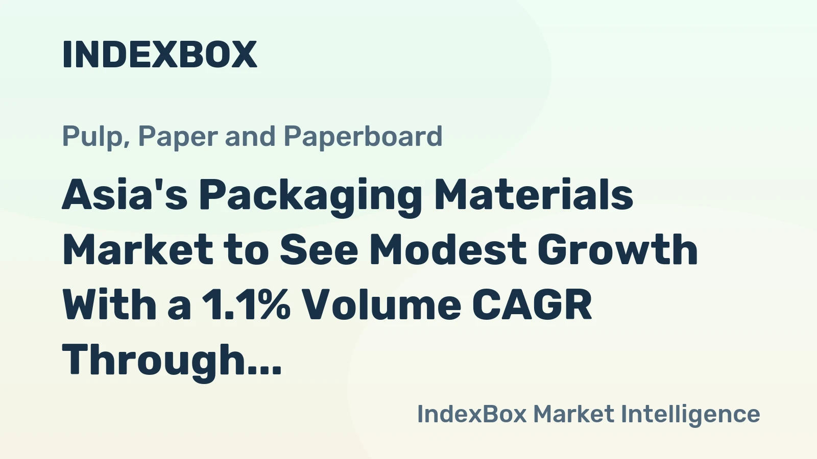 Asia's Packaging Materials Market to See Modest Growth With a 1.1% Volume CAGR Through 2035