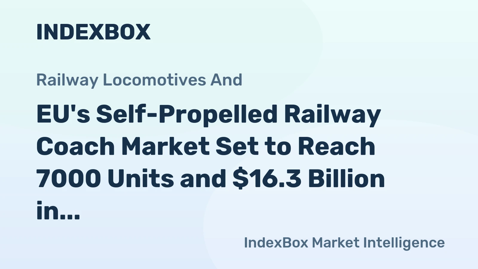 EU's Self-Propelled Railway Coach Market Set to Reach 7000 Units and $16.3 Billion in Value