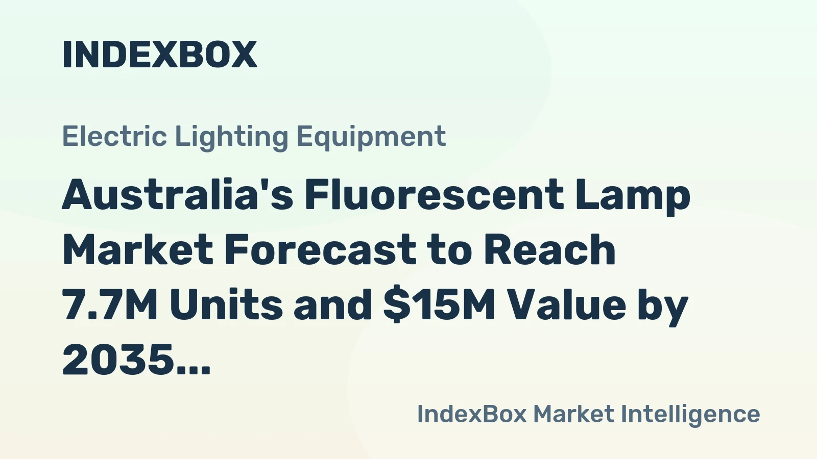 Australia's Fluorescent Lamp Market Forecast to Reach 7.7M Units and $15M Value by 2035