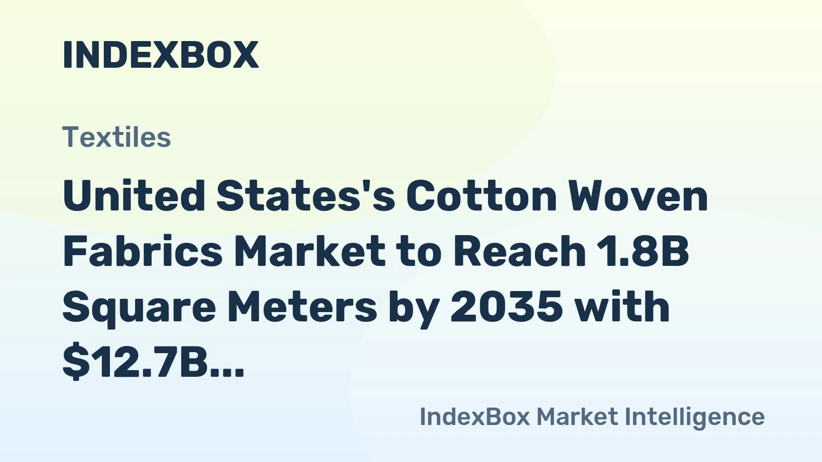 United States's Cotton Woven Fabrics Market to Reach 1.8B Square Meters by 2035 with $12.7B Value