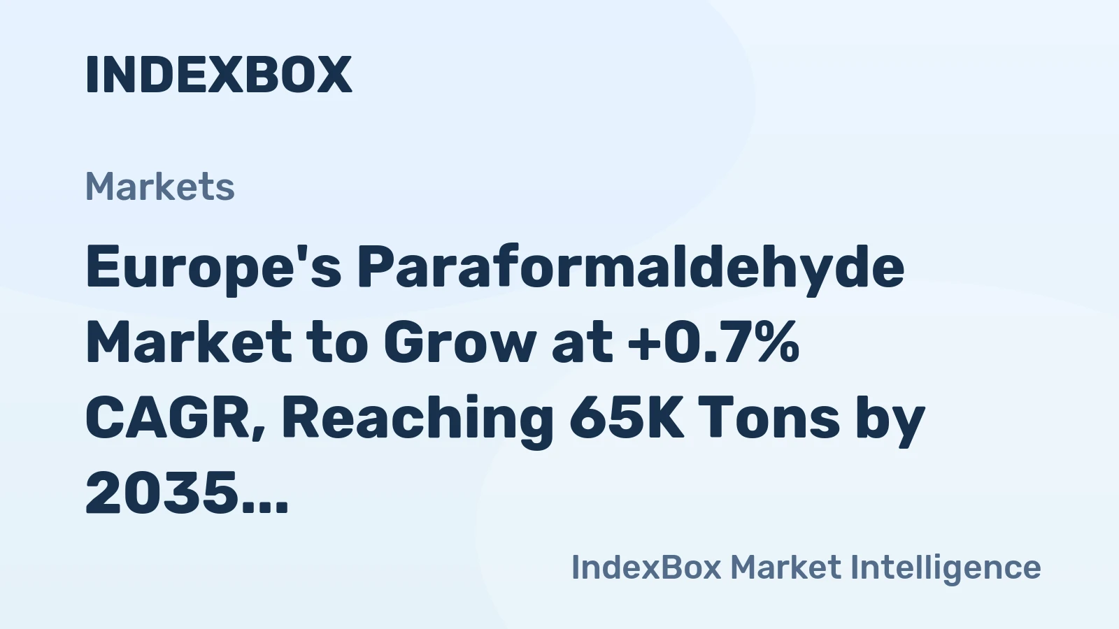 Europe's Paraformaldehyde Market to Grow at +0.7% CAGR, Reaching 65K Tons by 2035