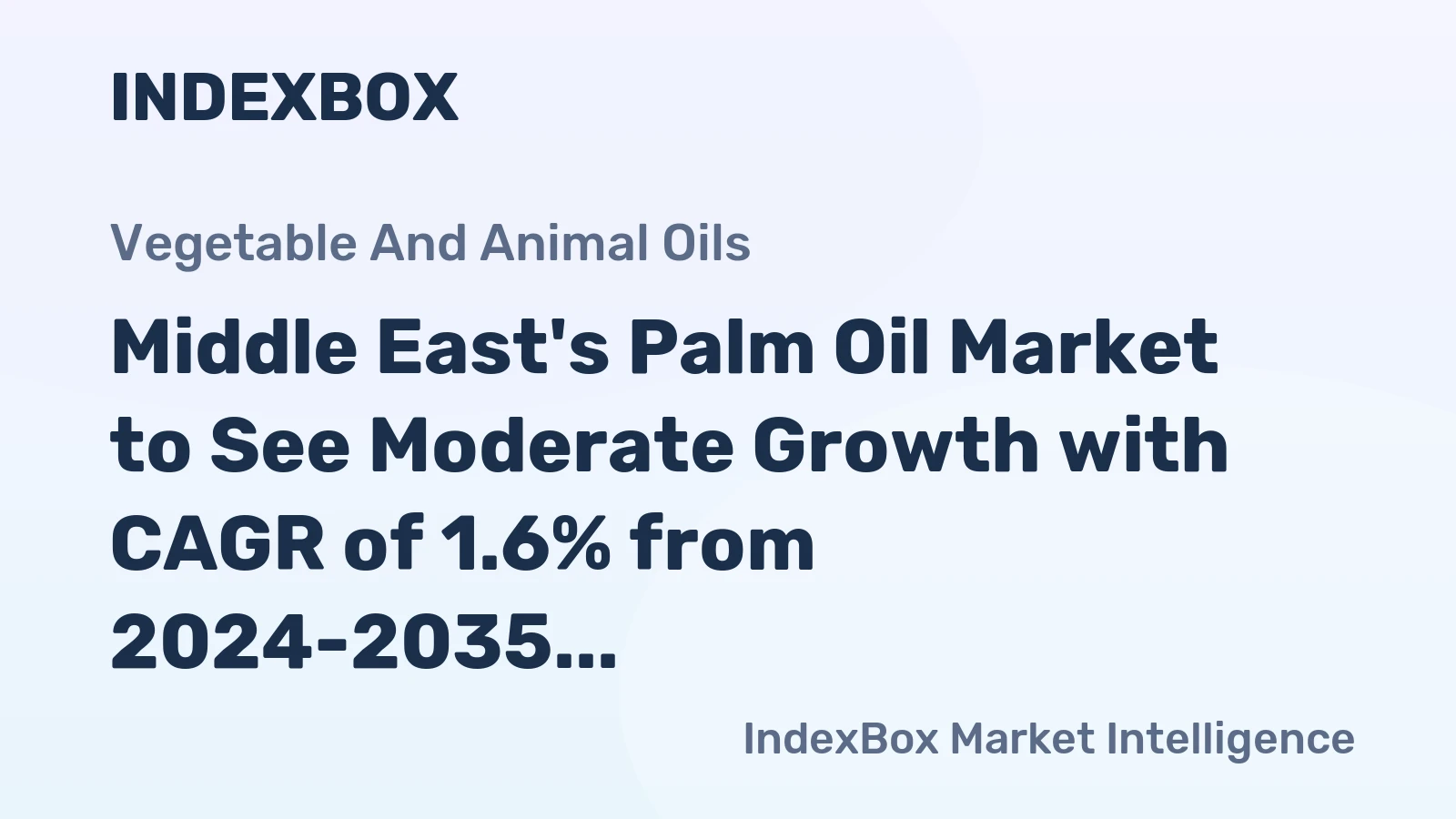 Middle East's Palm Oil Market to See Moderate Growth with CAGR of 1.6% from 2024-2035