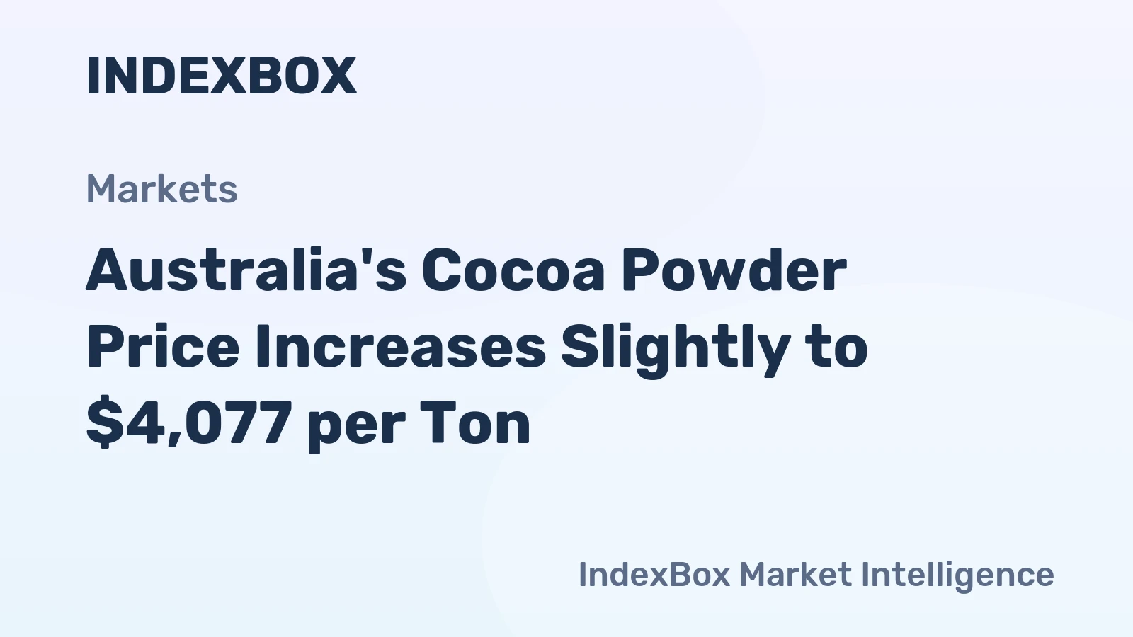 Australia's Cocoa Powder Price Increases Slightly to $4,077 per Ton