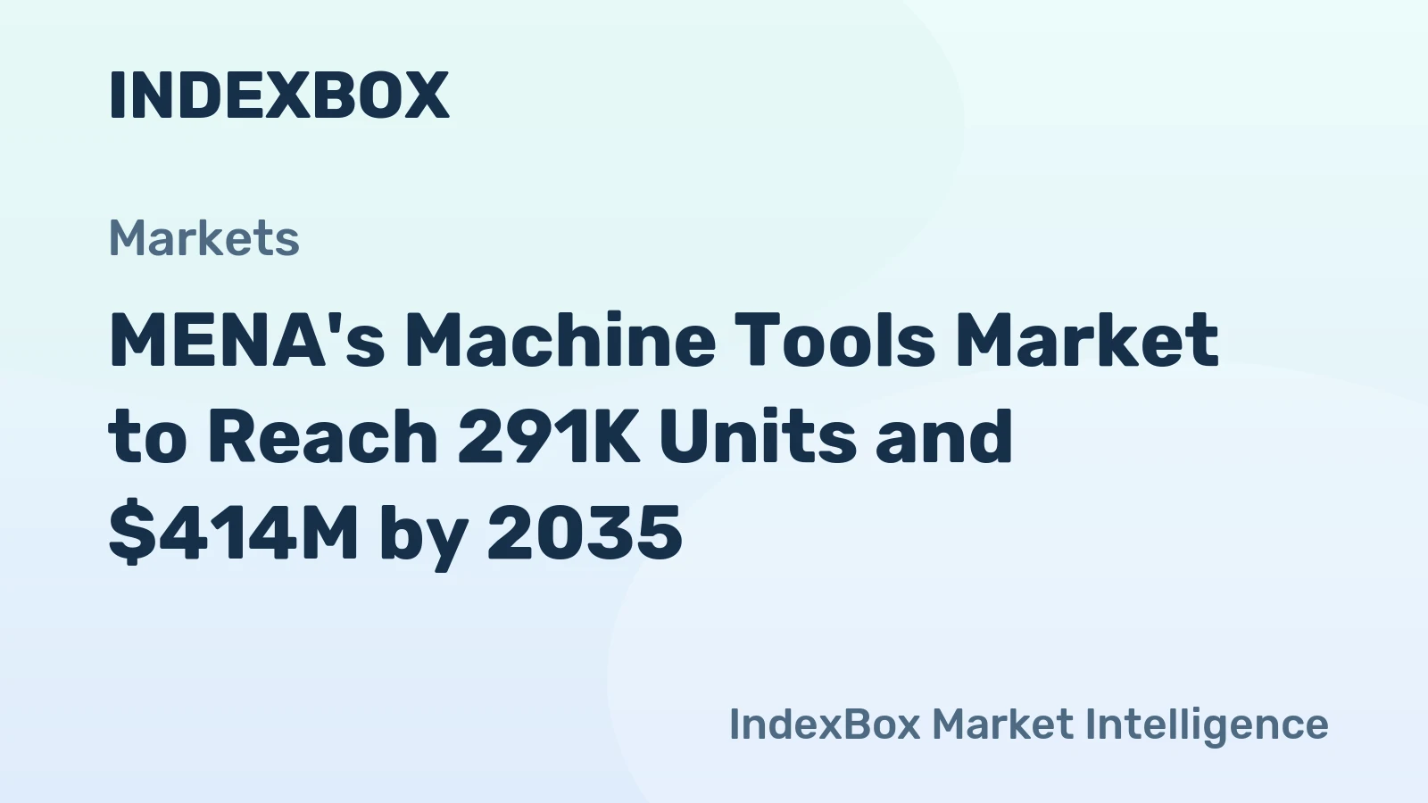 MENA's Machine Tools Market to Reach 291K Units and $414M by 2035