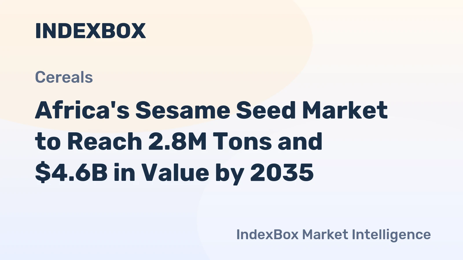 Africa's Sesame Seed Market to Reach 2.8M Tons and $4.6B in Value by 2035