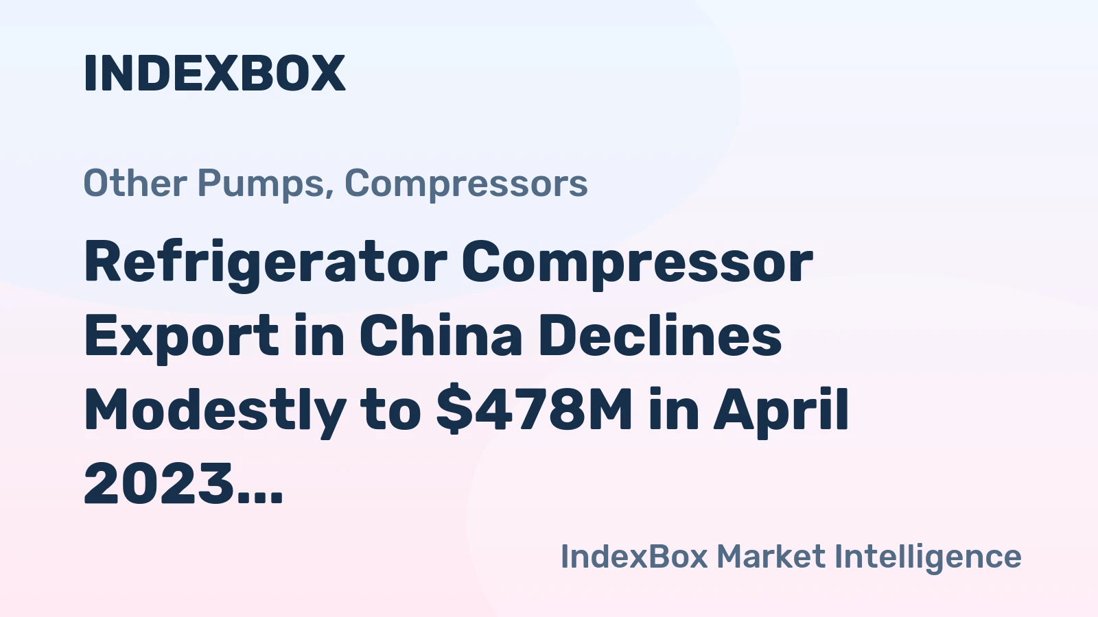 Refrigerator Compressor Export in China Declines Modestly to $478M in April 2023