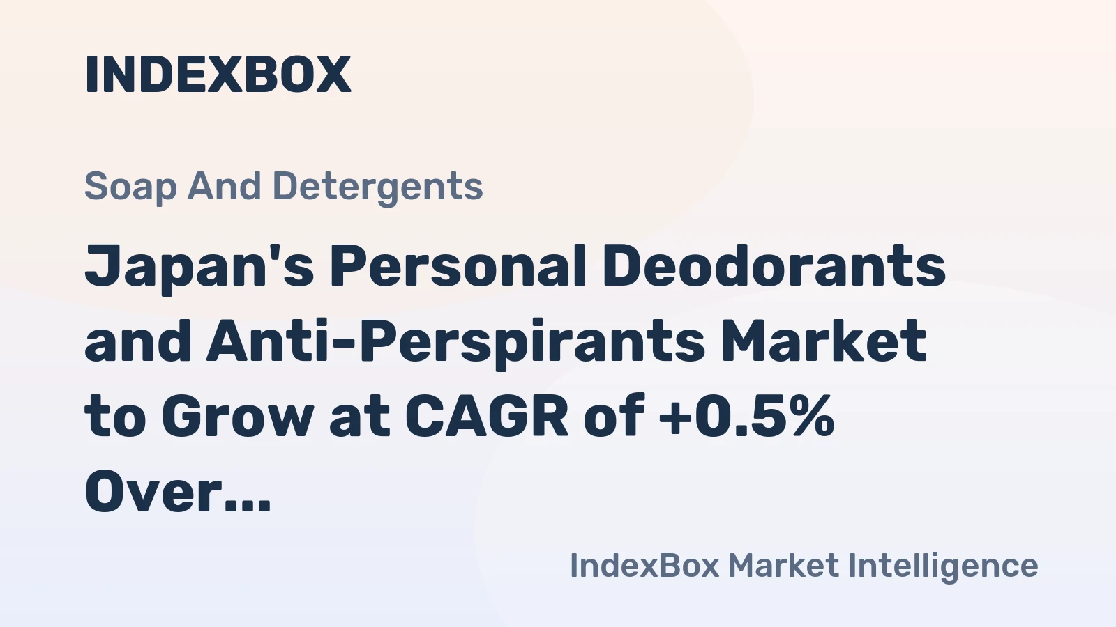 Japan's Personal Deodorants and Anti-Perspirants Market to Grow at CAGR of +0.5% Over Next Decade