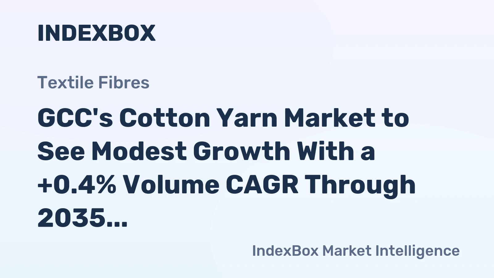 GCC's Cotton Yarn Market to See Modest Growth With a +0.4% Volume CAGR Through 2035