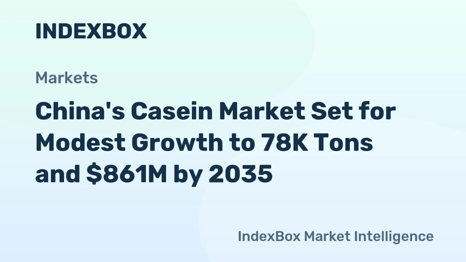 China's Casein Market Set for Modest Growth to 78K Tons and $861M by 2035