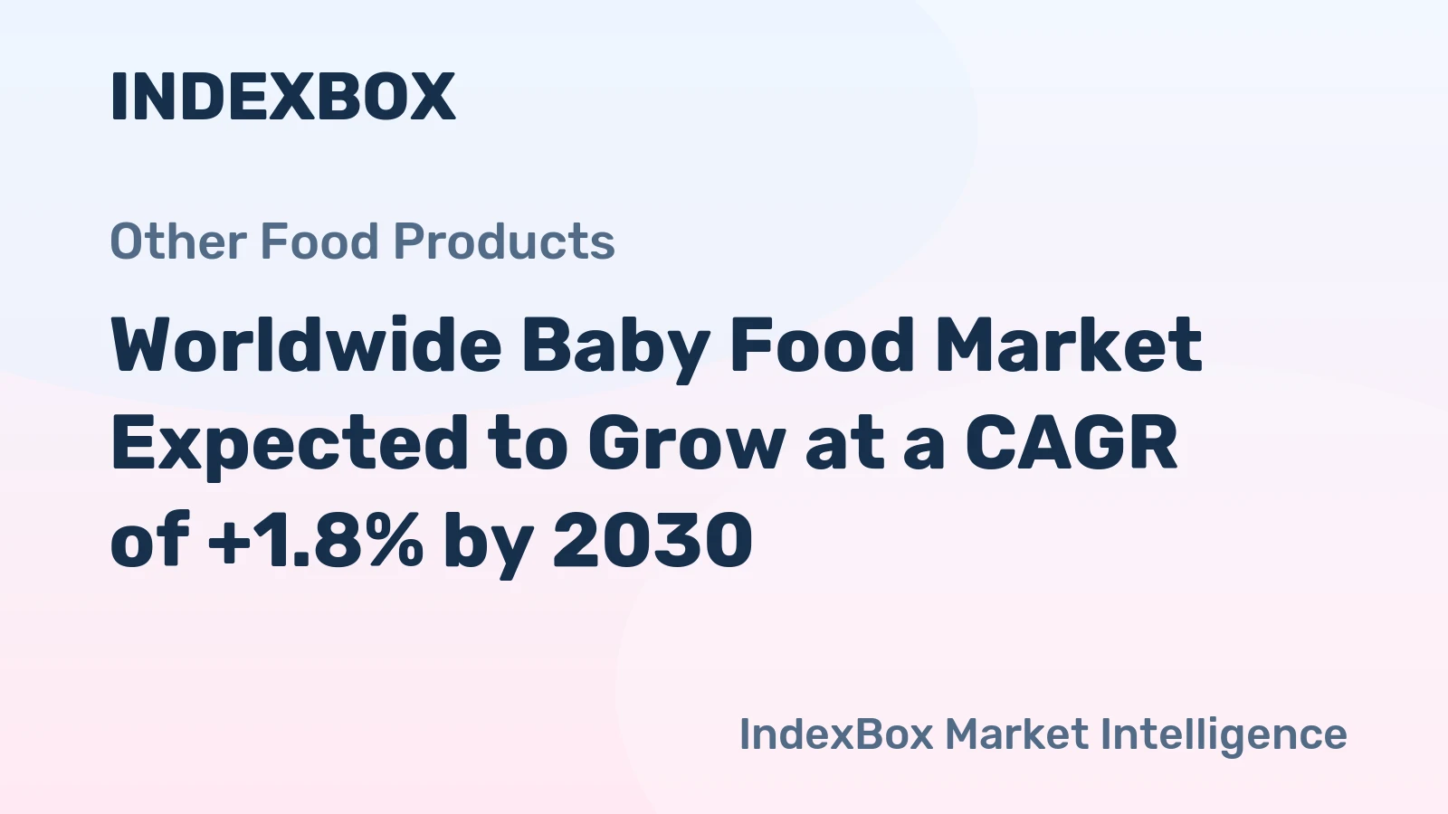 Worldwide Baby Food Market Expected to Grow at a CAGR of +1.8% by 2030