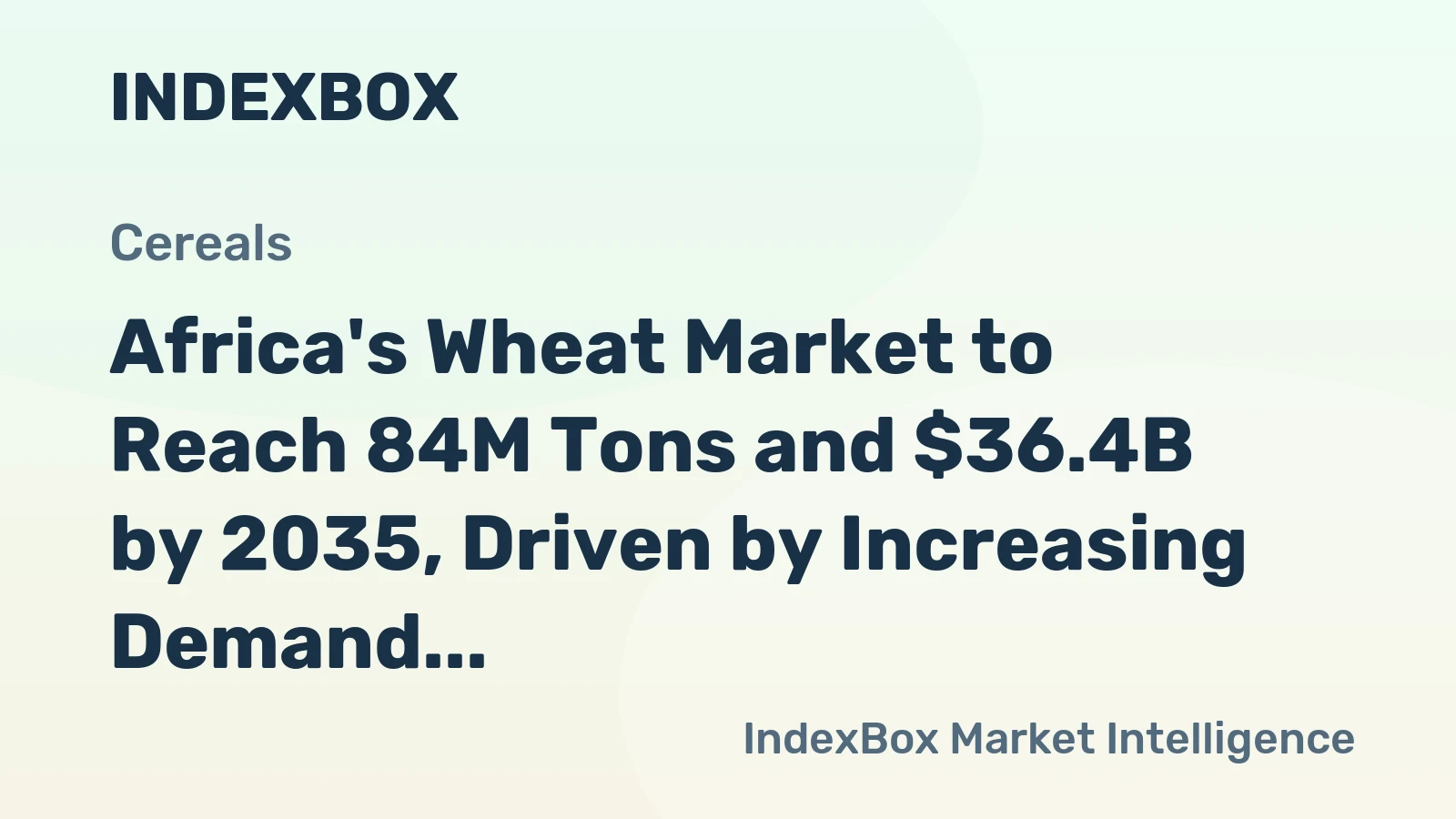 Africa's Wheat Market to Reach 84M Tons and $36.4B by 2035, Driven by Increasing Demand