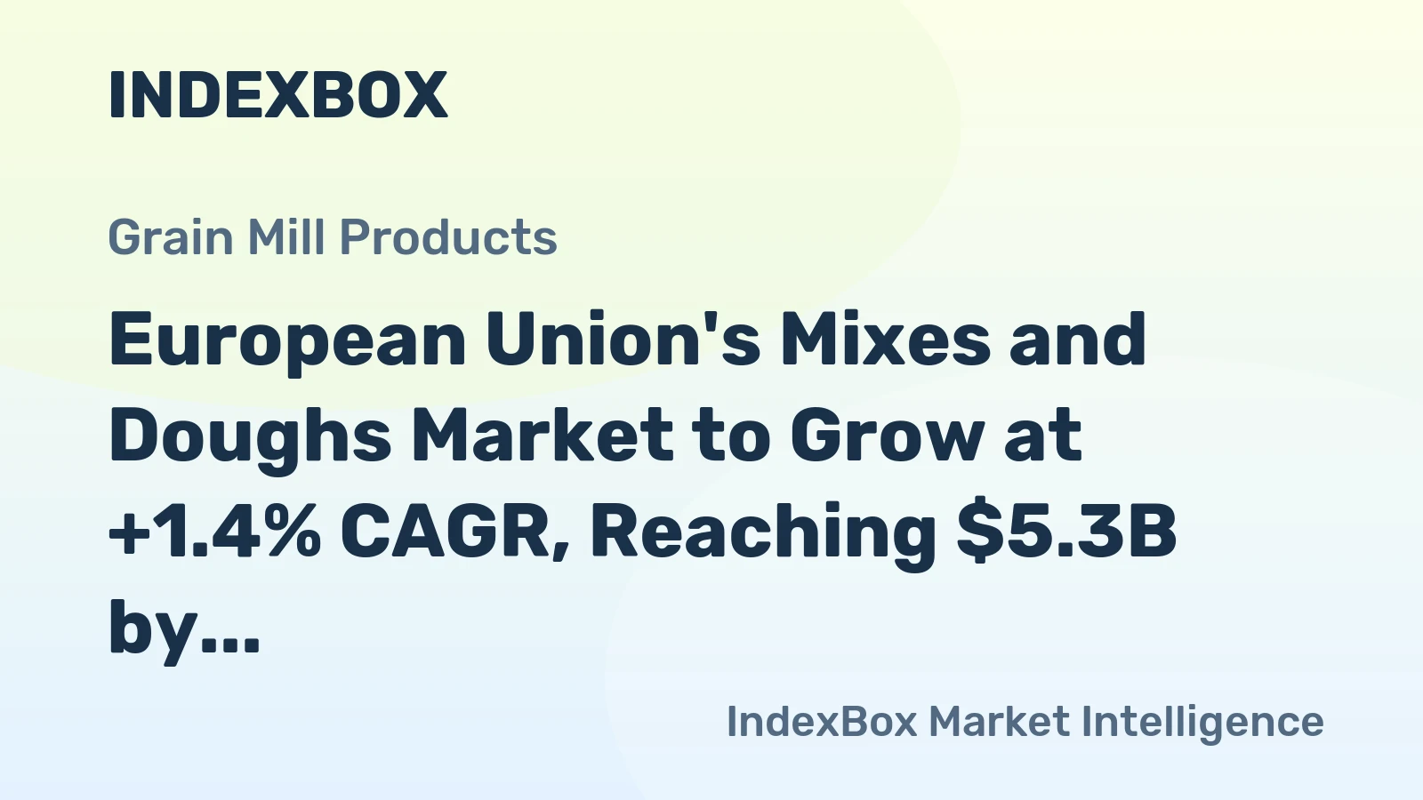 European Union's Mixes and Doughs Market to Grow at +1.4% CAGR, Reaching $5.3B by 2035