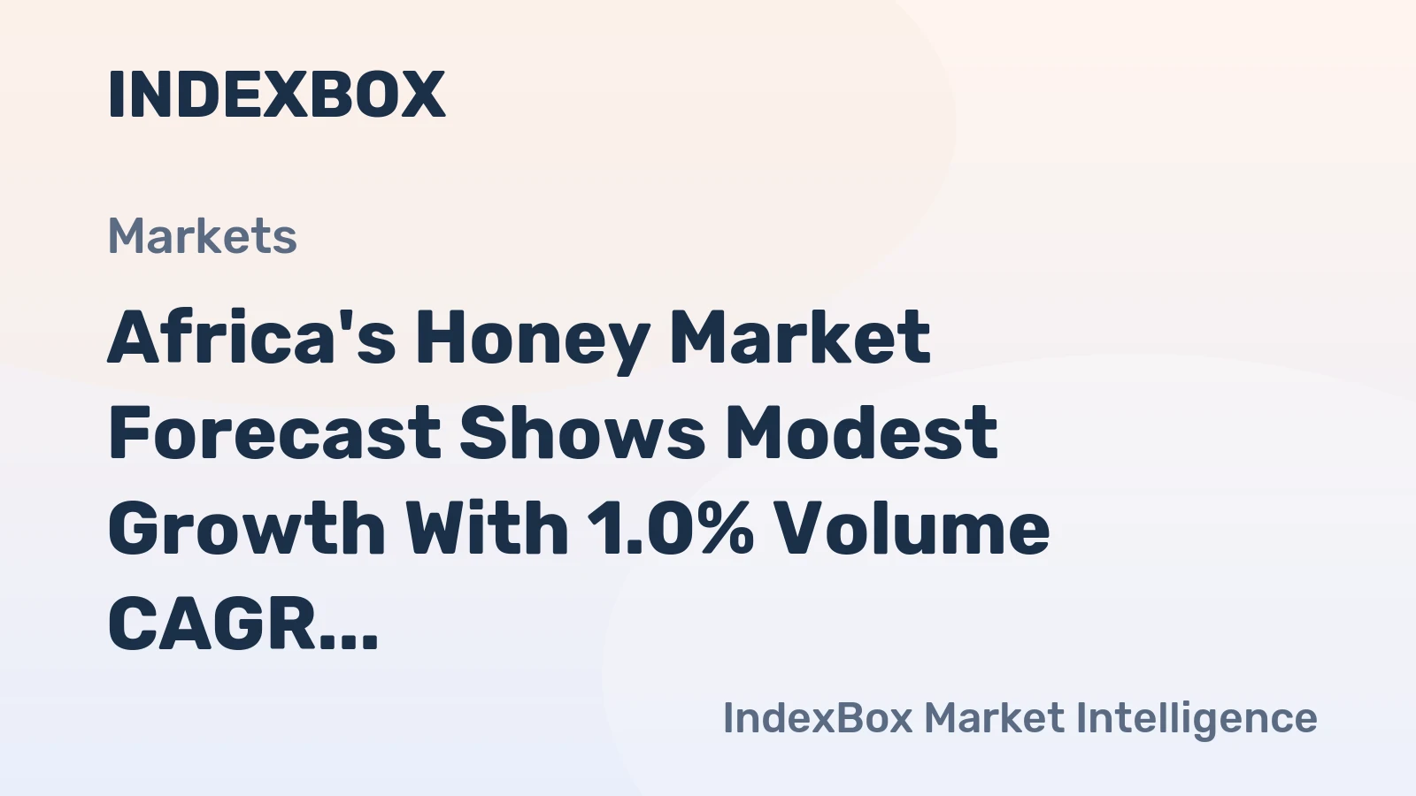 Africa's Honey Market Forecast Shows Modest Growth With 1.0% Volume CAGR Through 2035