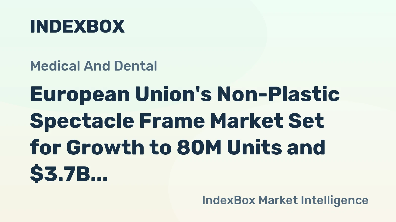 European Union's Non-Plastic Spectacle Frame Market Set for Growth to 80M Units and $3.7B Value