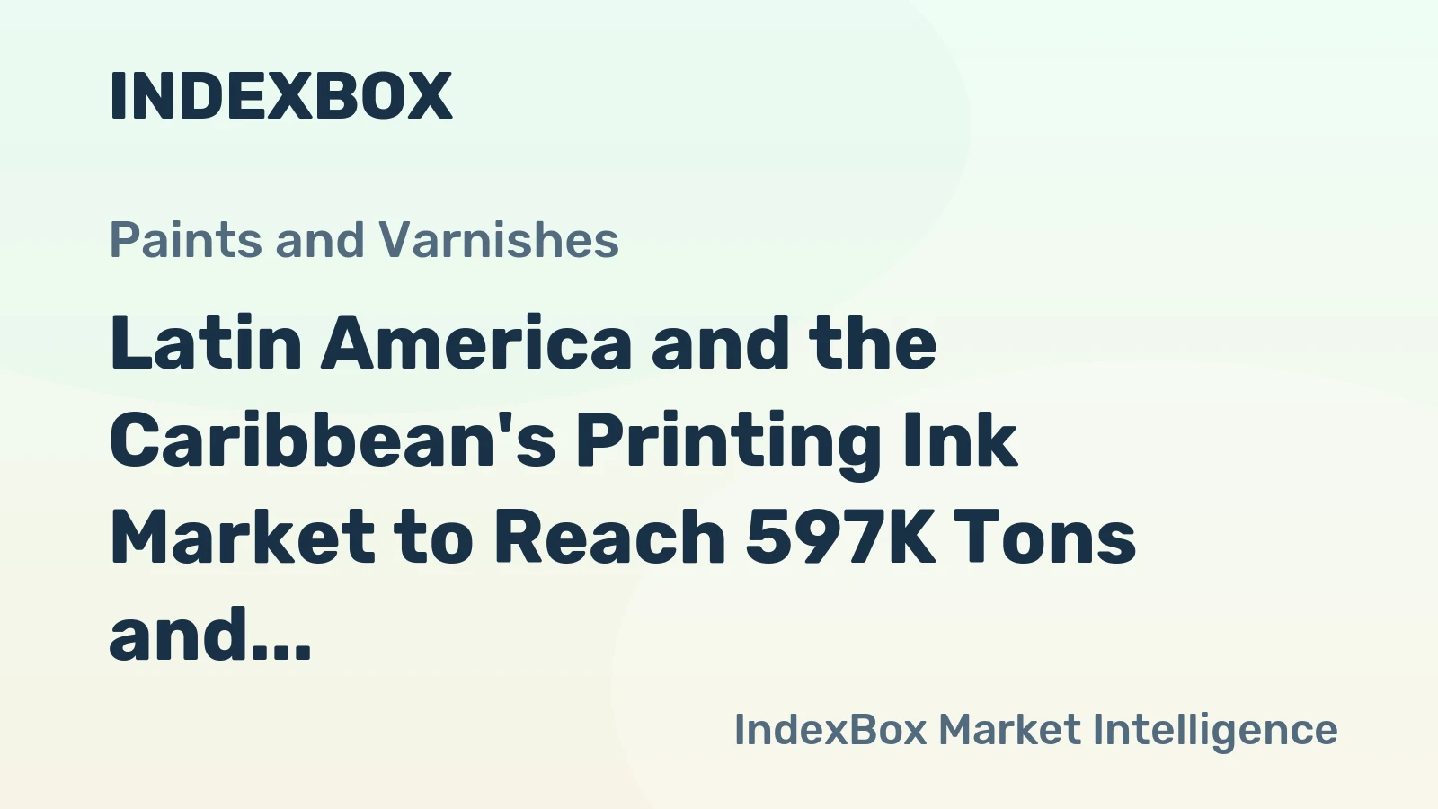Latin America and the Caribbean's Printing Ink Market to Reach 597K Tons and $6.3B by 2035