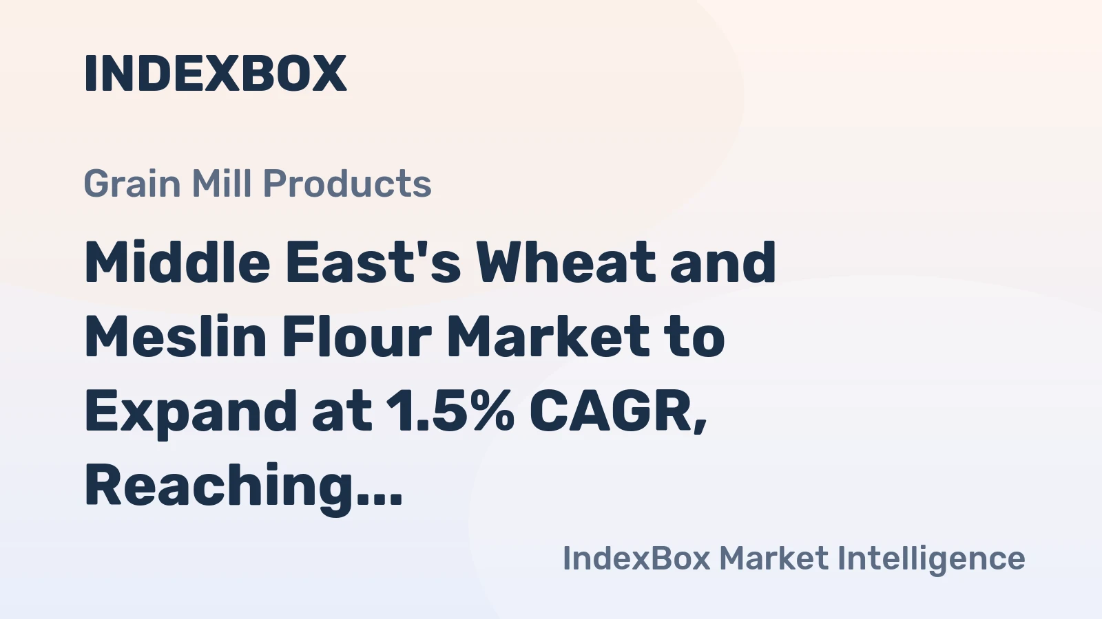 Middle East's Wheat and Meslin Flour Market to Expand at 1.5% CAGR, Reaching 30M Tons by 2035