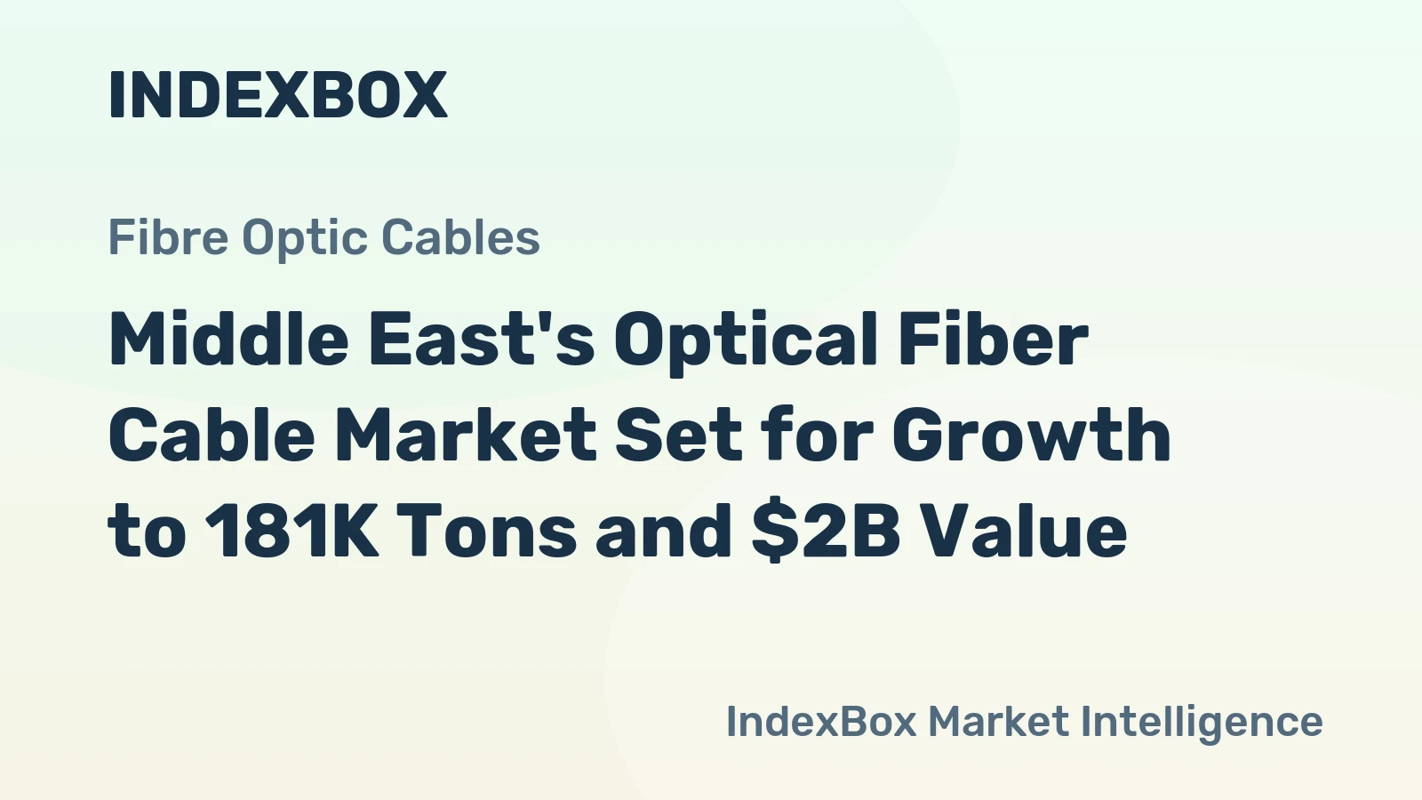 Middle East's Optical Fiber Cable Market Set for Growth to 181K Tons and $2B Value