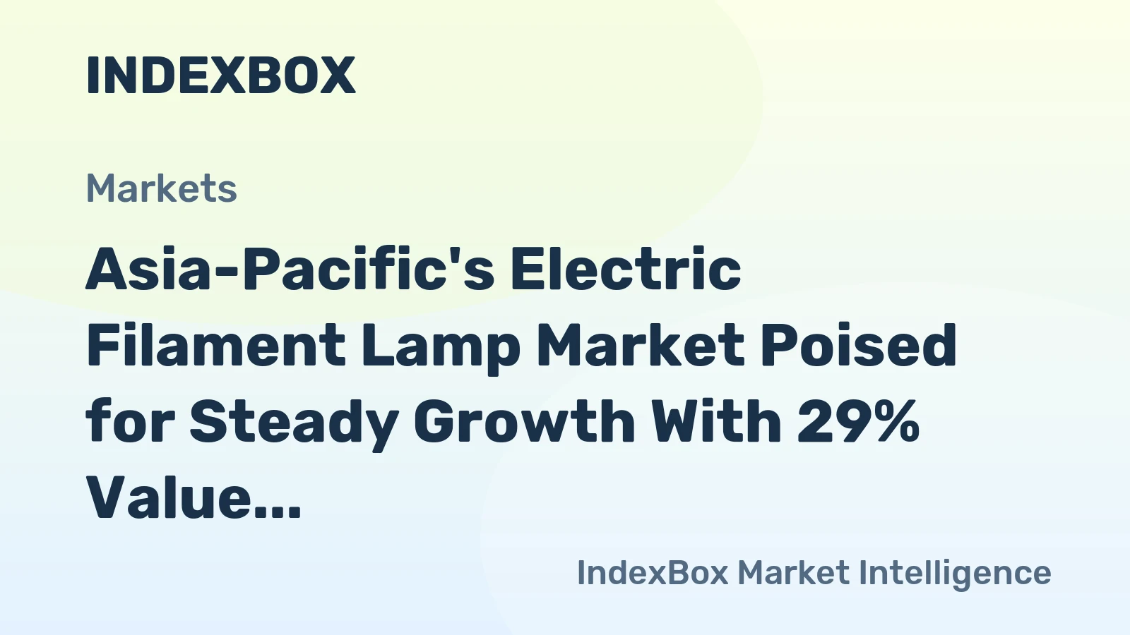 Asia-Pacific's Electric Filament Lamp Market Poised for Steady Growth With 29% Value CAGR Through 2035
