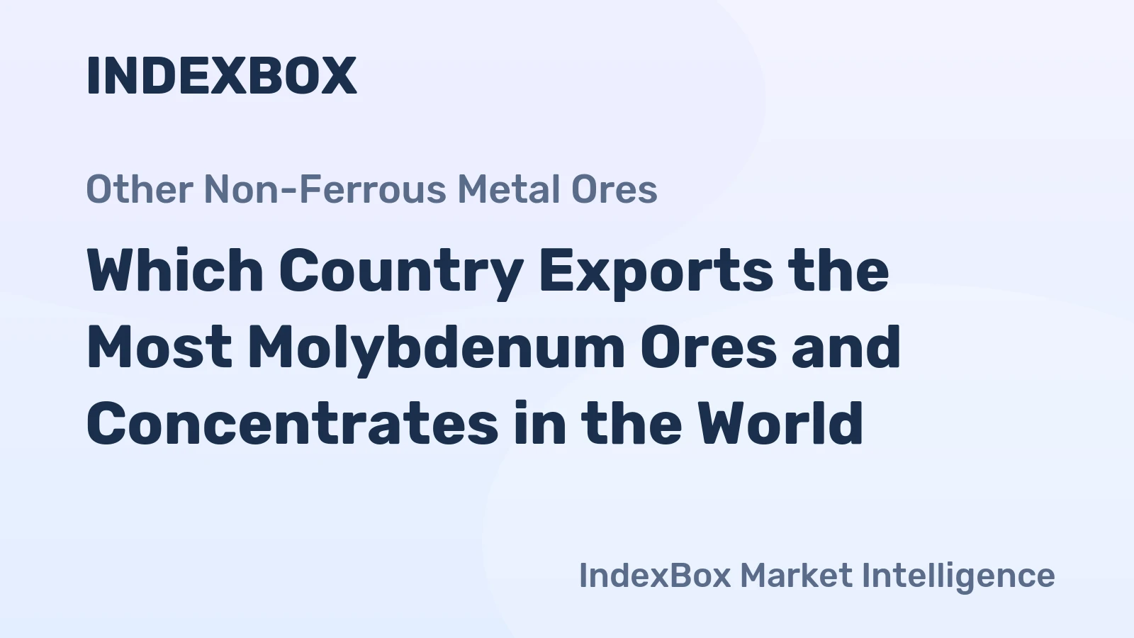 Which Country Exports the Most Molybdenum Ores and Concentrates in the World?