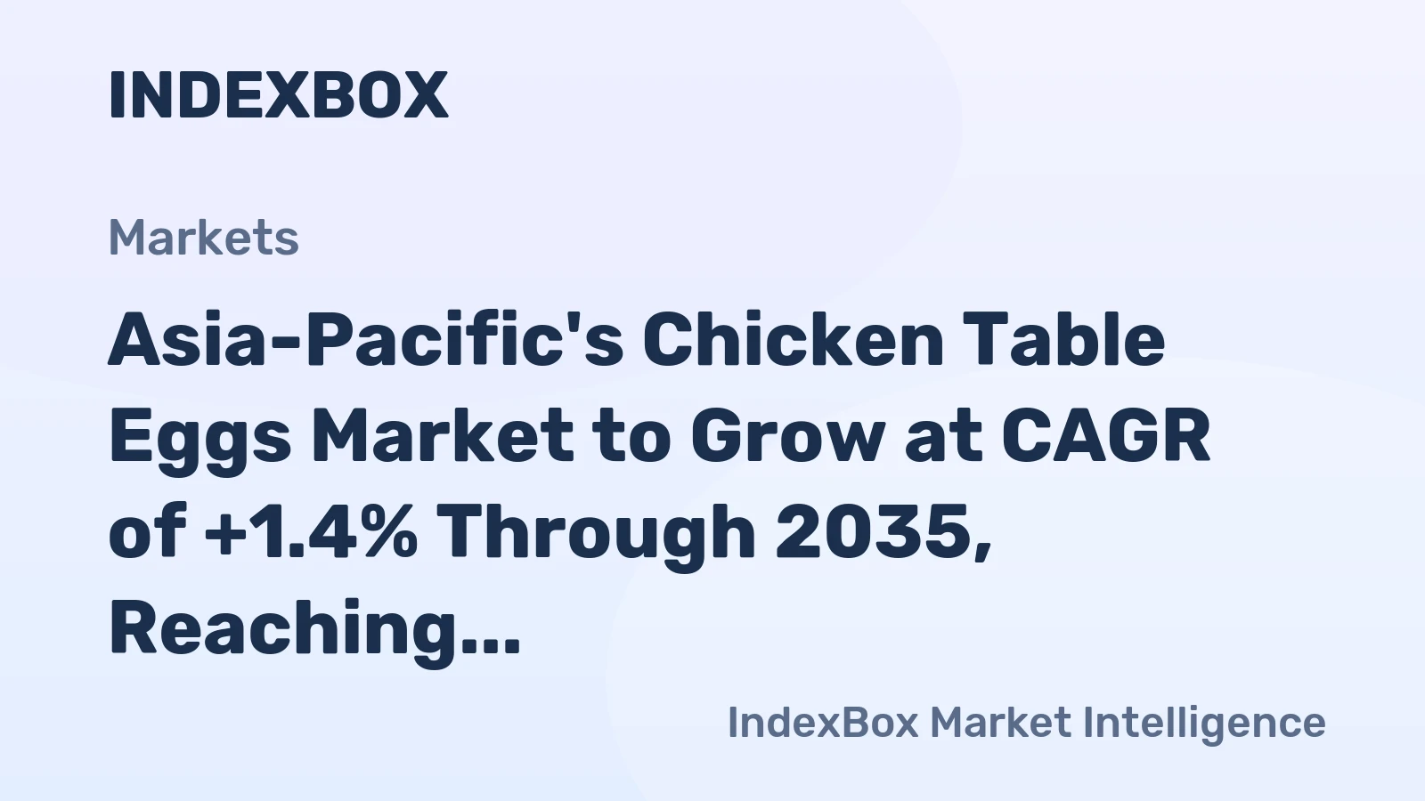 Asia-Pacific's Chicken Table Eggs Market to Grow at CAGR of +1.4% Through 2035, Reaching $132.2B in Value