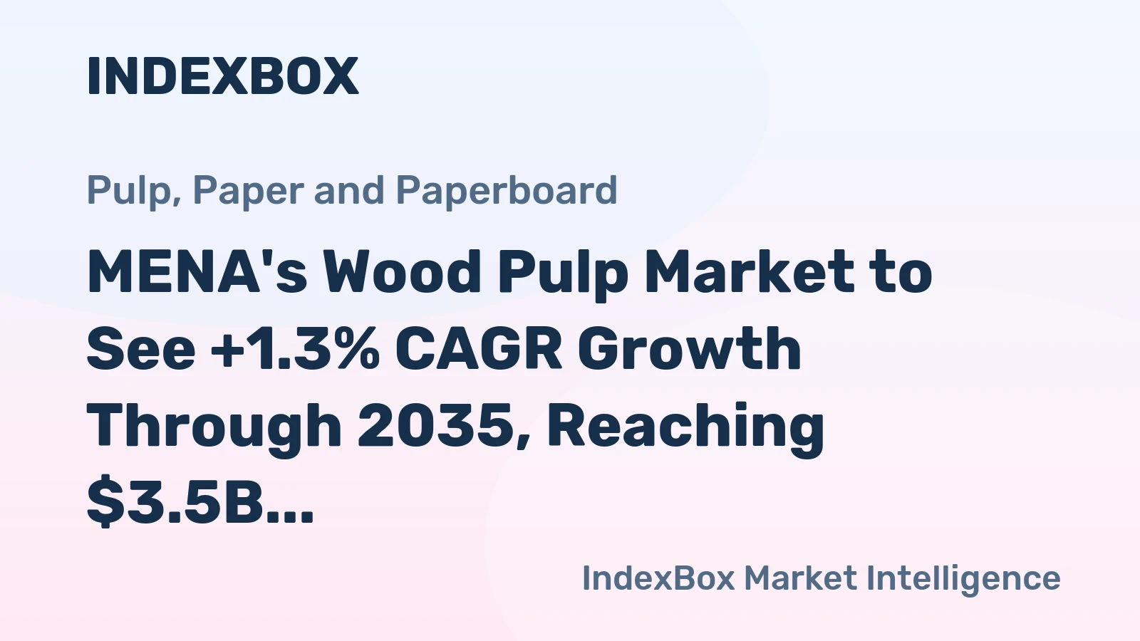 MENA's Wood Pulp Market to See +1.3% CAGR Growth Through 2035, Reaching $3.5B