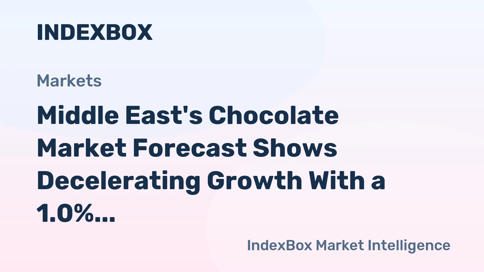 Middle East's Chocolate Market Forecast Shows Decelerating Growth With a 1.0% Volume CAGR to 2035
