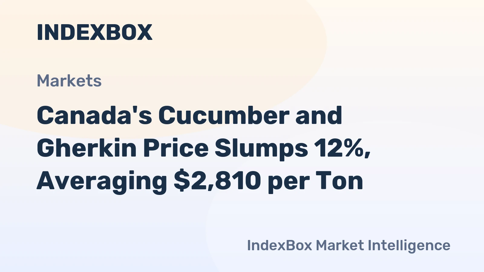 Canada's Cucumber and Gherkin Price Slumps 12%, Averaging $2,810 per Ton