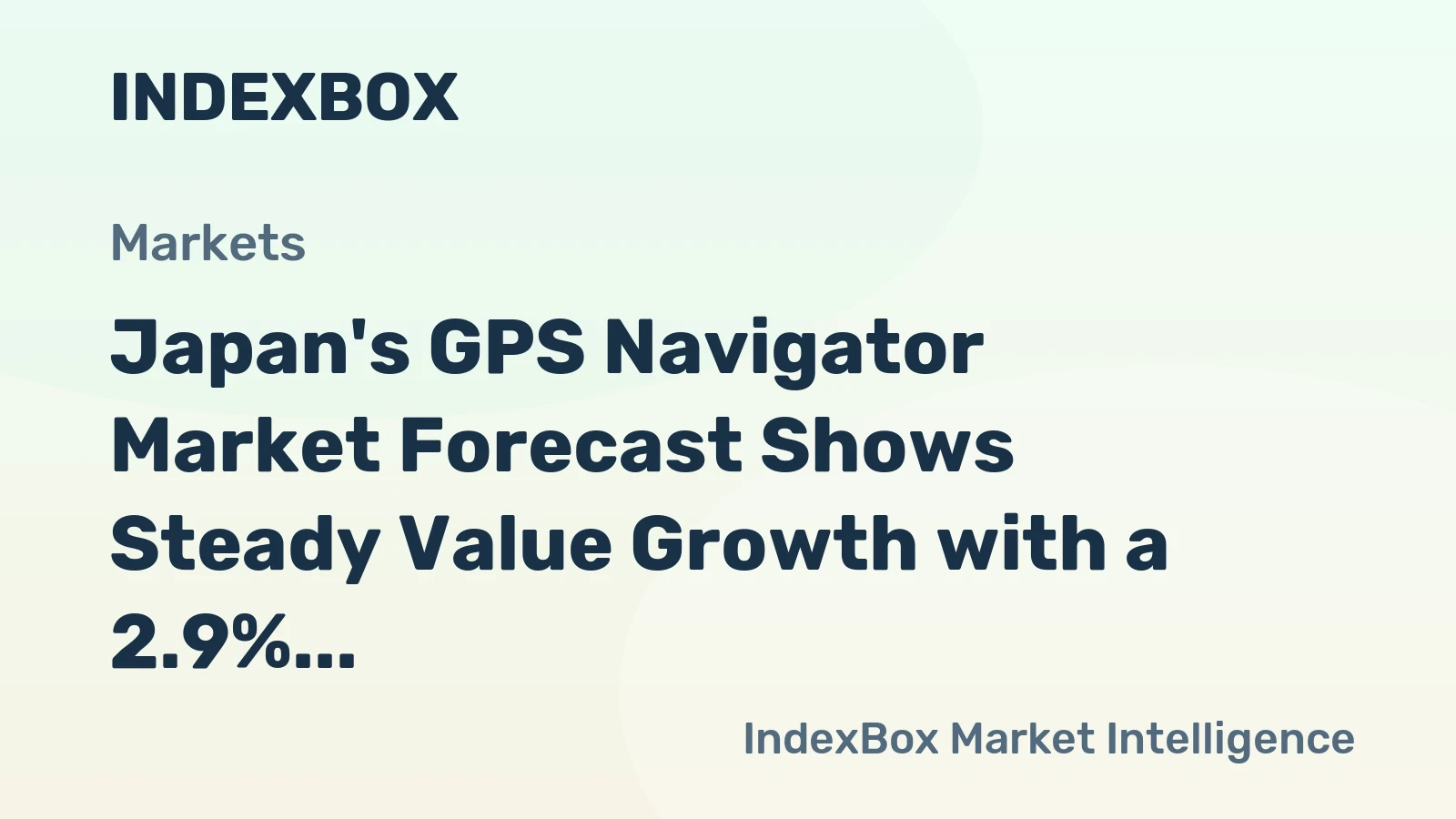 Japan's GPS Navigator Market Forecast Shows Steady Value Growth with a 2.9% CAGR