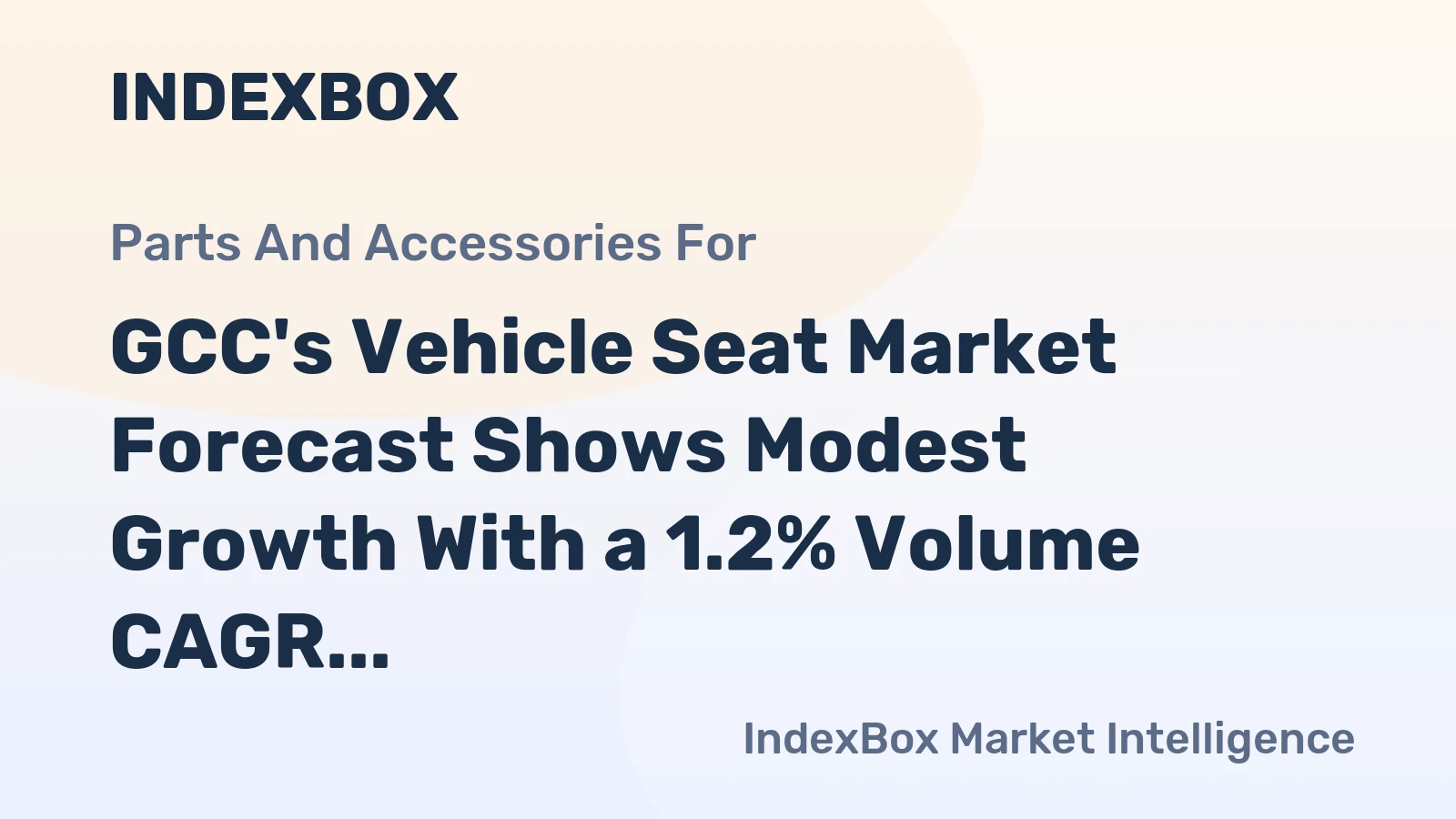 GCC's Vehicle Seat Market Forecast Shows Modest Growth With a 1.2% Volume CAGR Through 2035
