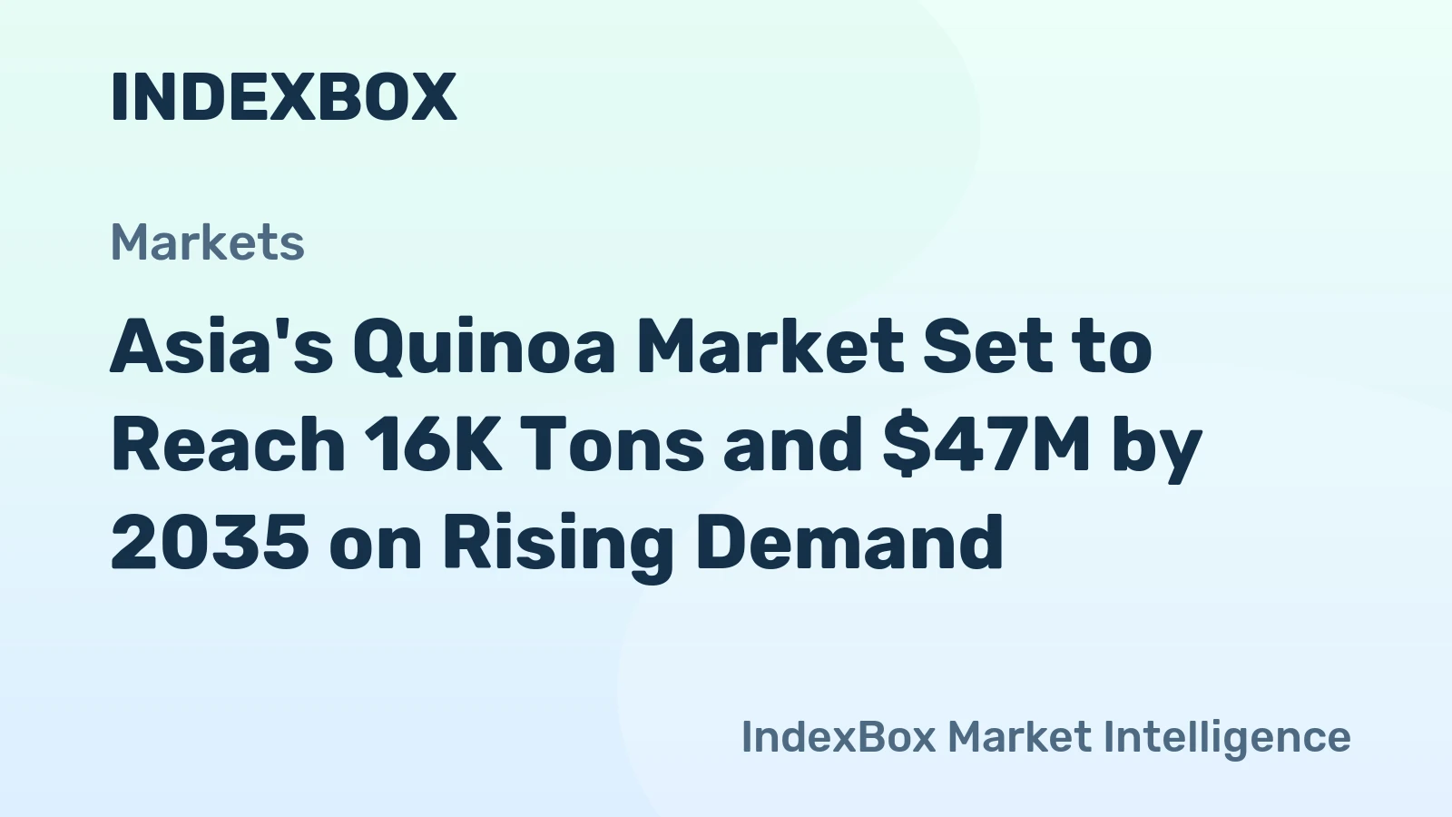 Asia's Quinoa Market Set to Reach 16K Tons and $47M by 2035 on Rising Demand