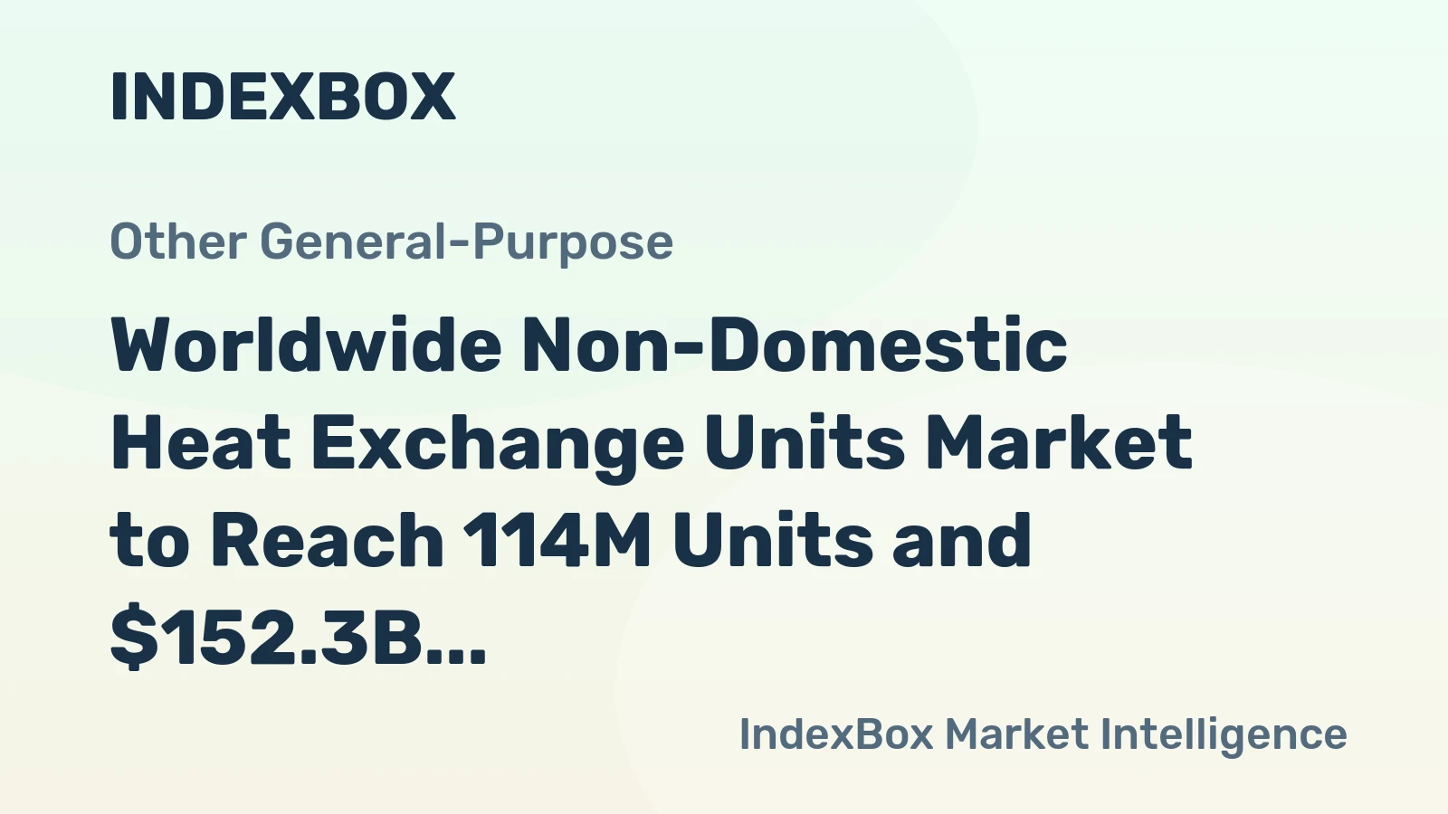 Worldwide Non-Domestic Heat Exchange Units Market to Reach 114M Units and $152.3B by 2035