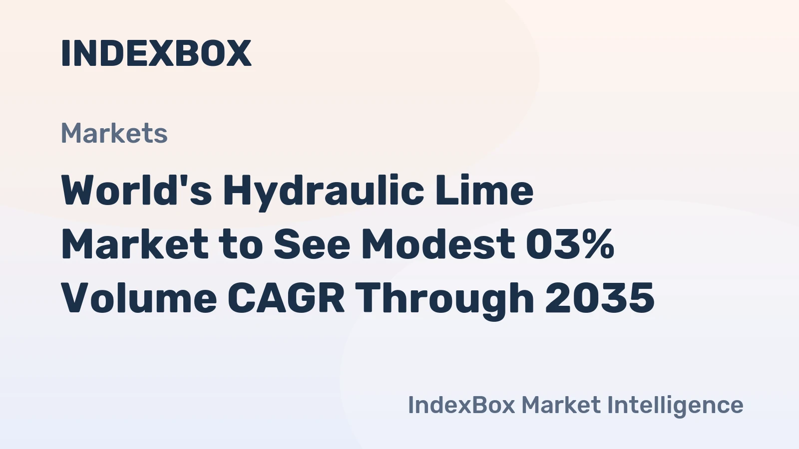 World's Hydraulic Lime Market to See Modest 03% Volume CAGR Through 2035